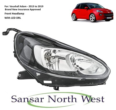 For Vauxhall Adam - Drivers Side Front Headlamp Headlight LED DRL O/S ...