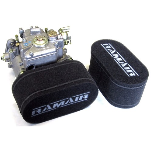 2 x RAMAIR carb double trumpet filter socks Weber DCOE Dellorto DHLA ...