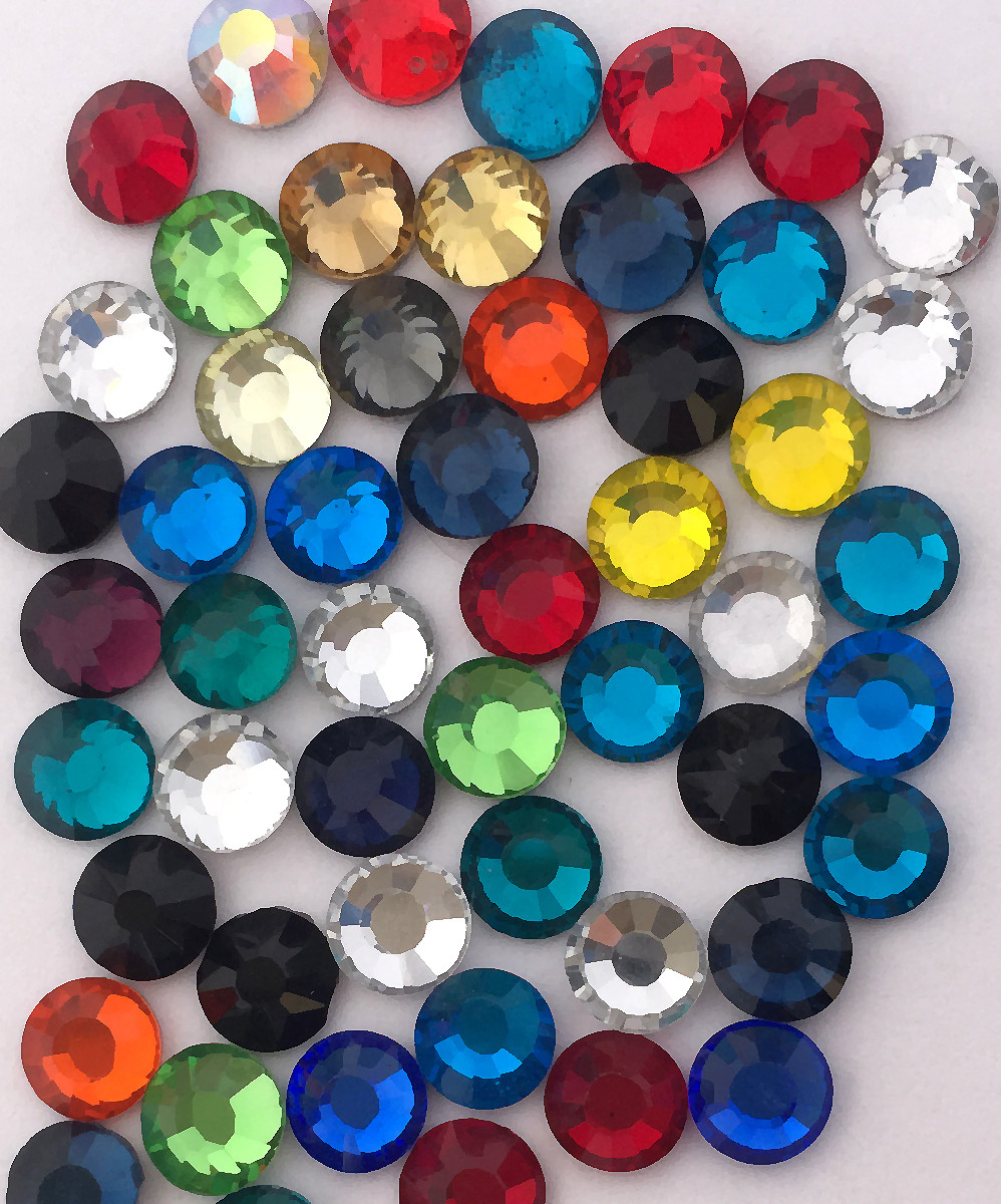 1440 pcs DMC Iron On Hotfix Crystal Rhinestones Colors SS6 SS10 SS16 ...