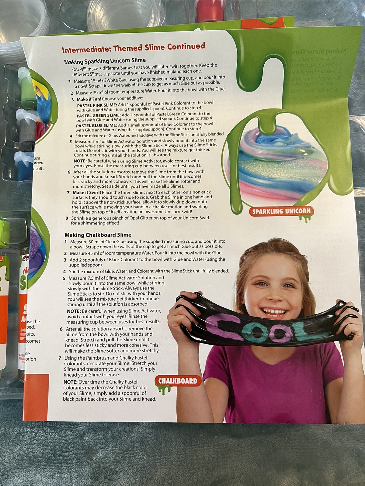 Nickelodeon Super Duper Slime Kit Collection Foam Beads Glitter Bright ...