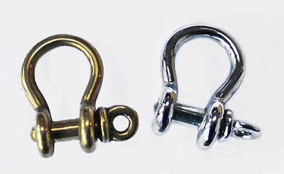 Small Bow Shackles 3.8mm pin, Choose Brass or Chrome plated 80B00B or ...