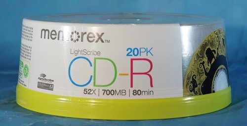 NEW Memorex LightScribe CD-R's 700 MB-80 Minute-52x Media 20-pack on ...