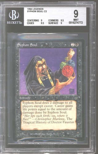 Magic MTG Legends Syphon Soul BGS 9 (9, 9.5, 9.5, 9) Q++ NEAR MINT NM ...