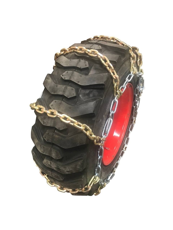 NEW (2) HEAVY DUTY SKID STEER TIRE CHAIN 12x16.5 8MM SQUARE LINK BOBCAT ...