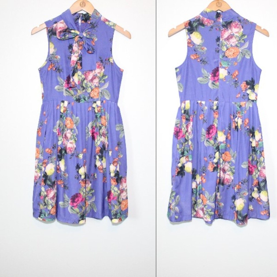 ModCloth Bea & Dot Floral Fit Flare Dress Lay of the Landscape Purple ...