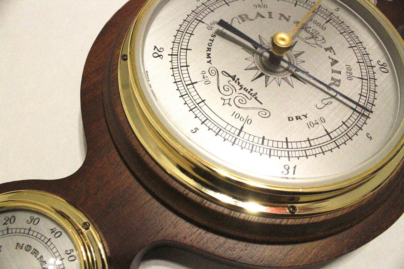 Vintage Airguide Banjo Barometer ATT AT&T BELL Advertising Wood Japan ...