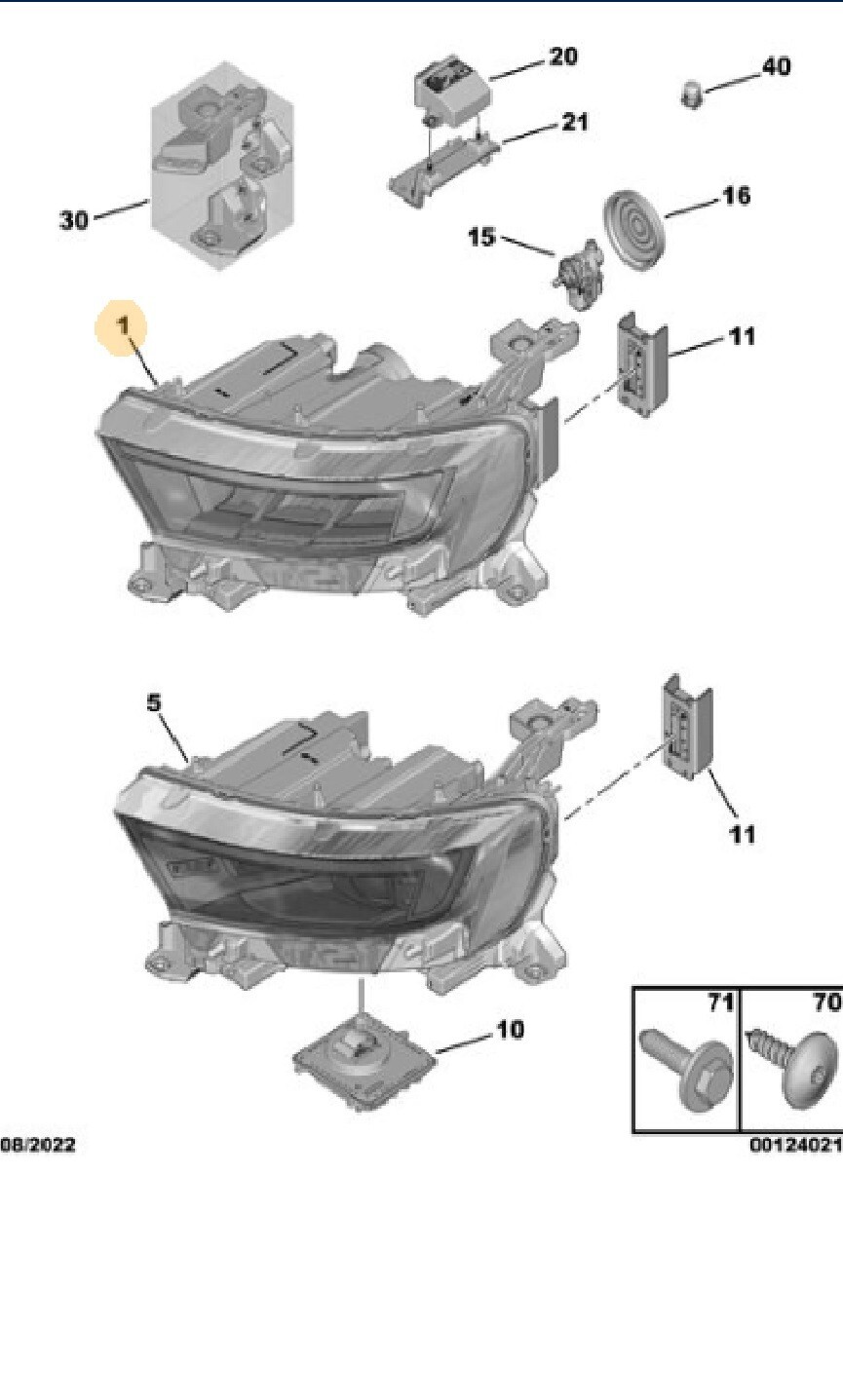 PROIETTORE COMPLETO ECO LED DESTRO OPEL MOKKA (P2Q0) 9837331580 NEW ...