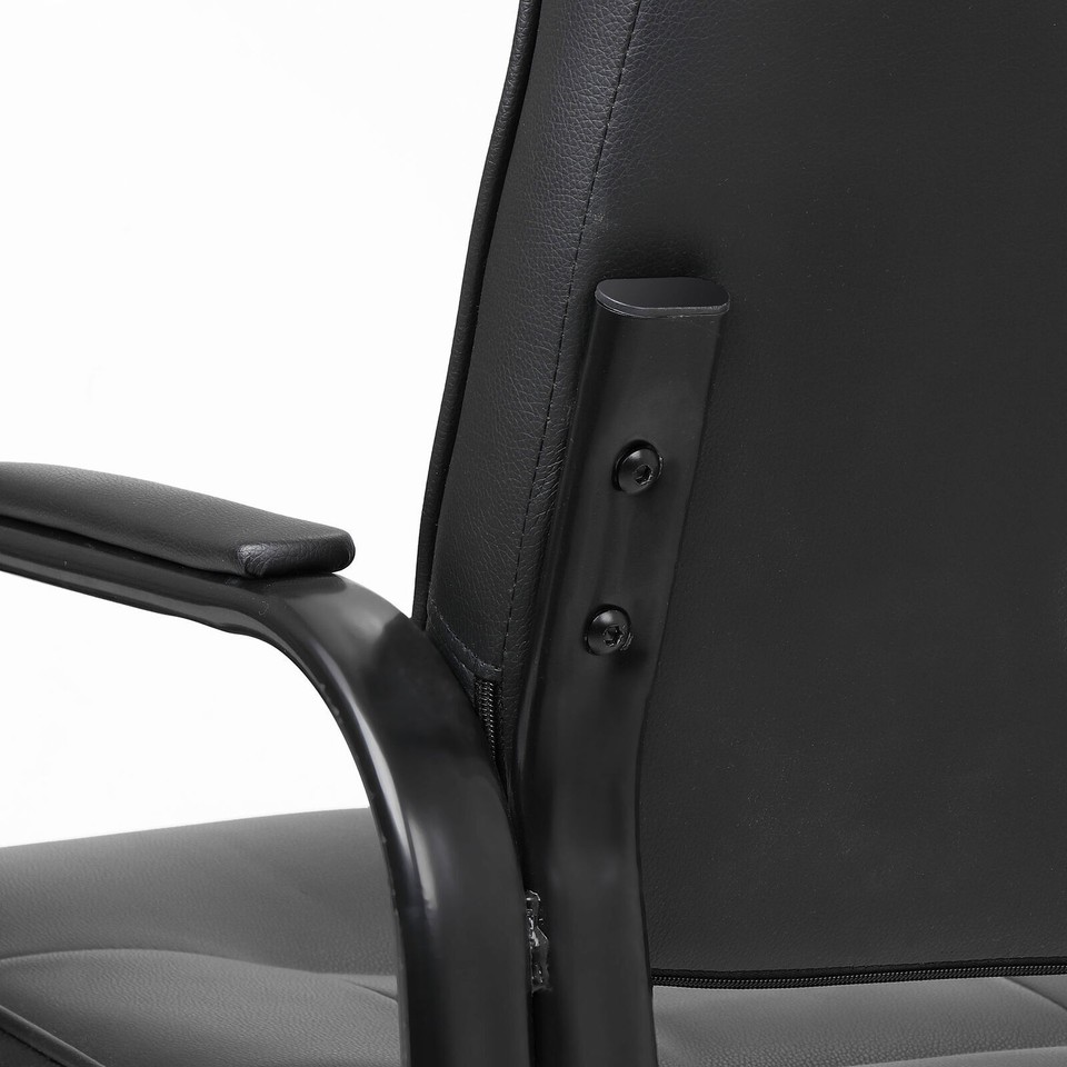 2PCS Leather Guest Chair Reception Waiting Room Office Desk Side Chairs ...