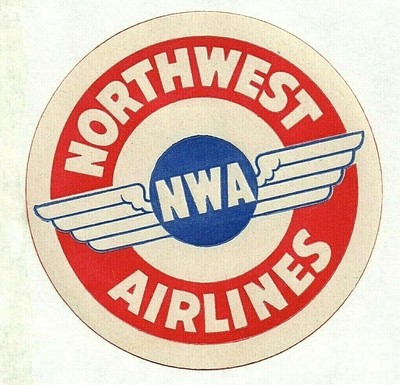 Vintage Northwest NWA Airlines Passenger Dark Blue Baggage Luggage ...