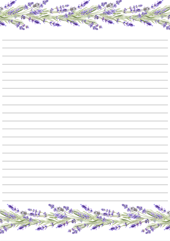 Lavender Writing Paper, A4 Writing Paper, Lavender Stationery, Writing ...