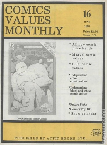 Comics Values Monthly #16 VG 1987 Stock Image Low Grade | eBay