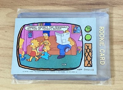 The Simpsons 1990 Topps Card #78 The Simpson Family Homer Reading ...