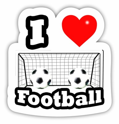 Football #01 I Love Autocollant / Haut Résolution Vinyle Décalque ...