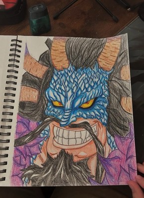 One Piece Kaido Drawing Colored Original Artwork From My Illustration ...