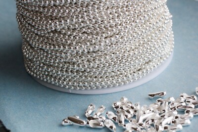 55ft Silver 2mm Ball bead Chain links Expedited Shipping Available | eBay