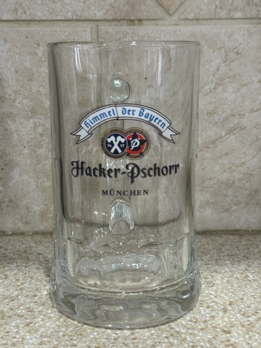 Hacker-Pschorr Munchen 0.5 L Dimpled Beer Glass Mug with handle 6” Tall ...