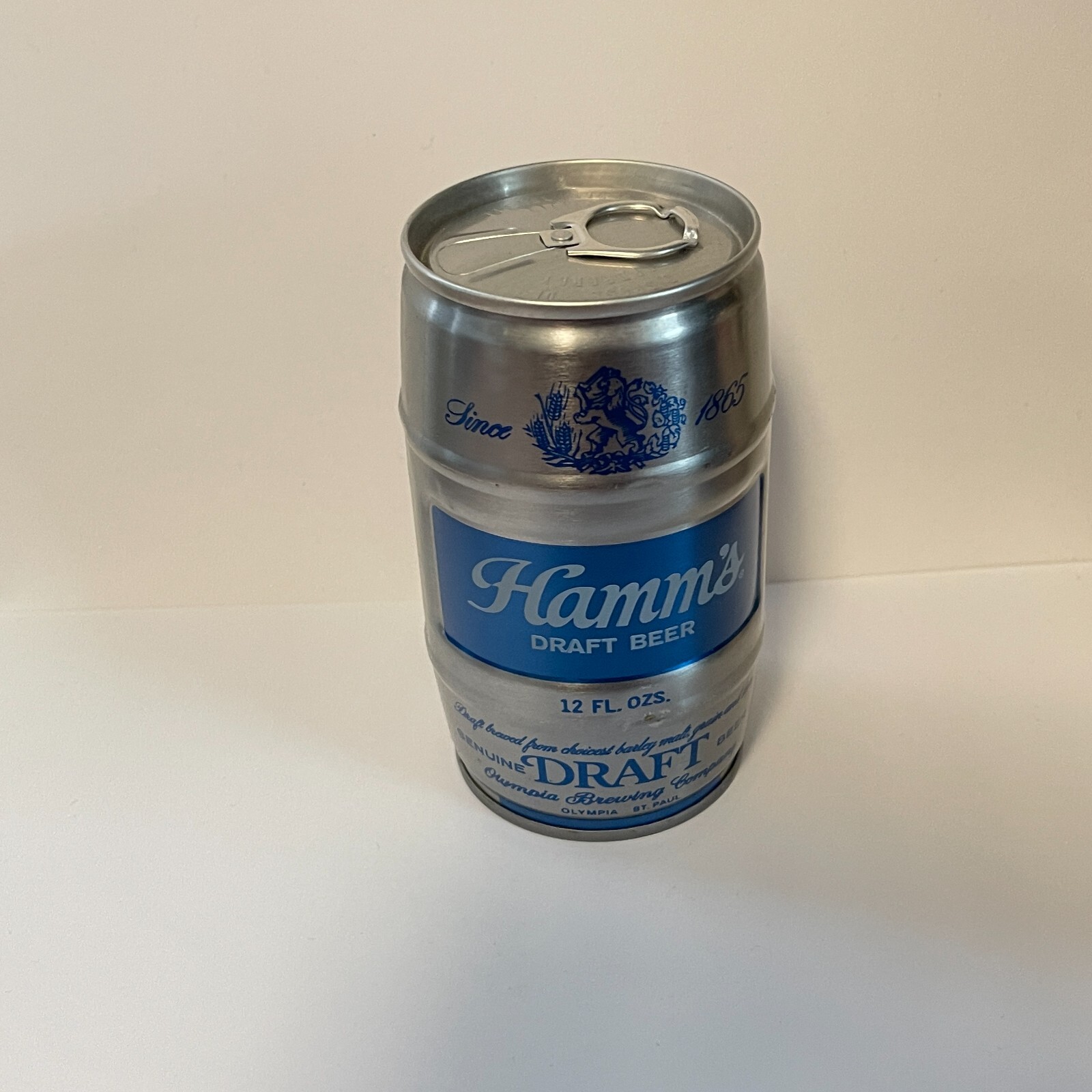 HAMMS DRAFT BEER KEG BARREL Pull Tab Top top can ALL ORIGINAL Bottom ...