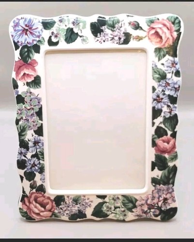 Jennifer Moore Porcelain Picture Frame 5x7 Purple Flowers Cottagecore ...