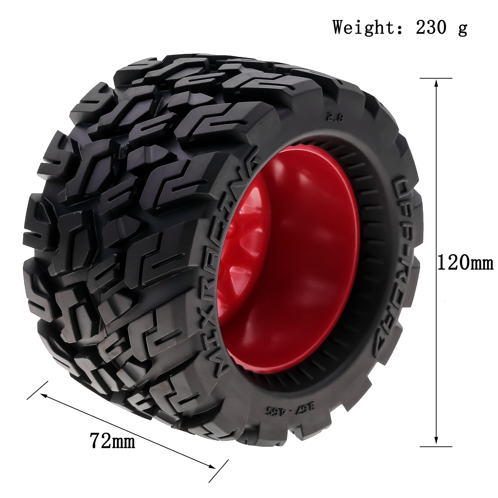 Crawler Rubber Car Red Tires 120*72*69mm 4pcs Replacement L6U6 | eBay ...