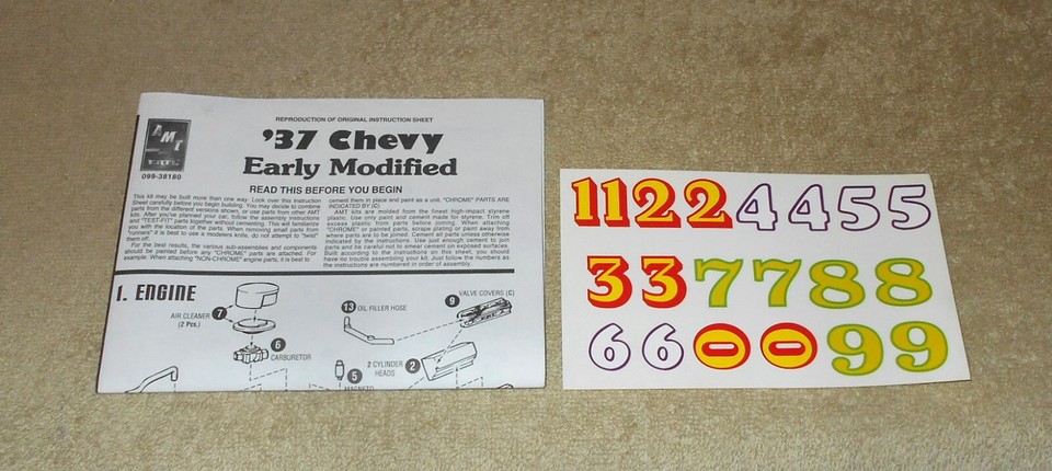 Vintage AMT '37 Chevy Modified Race Car 1:25 Model Kit NEVER BUILT NIB ...
