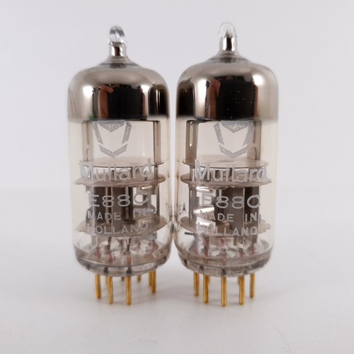 2 X E88C / 8255 SINGLE TRIODE MULLARD TUBE. 1960s PHILIPS PROD. GOLD ...