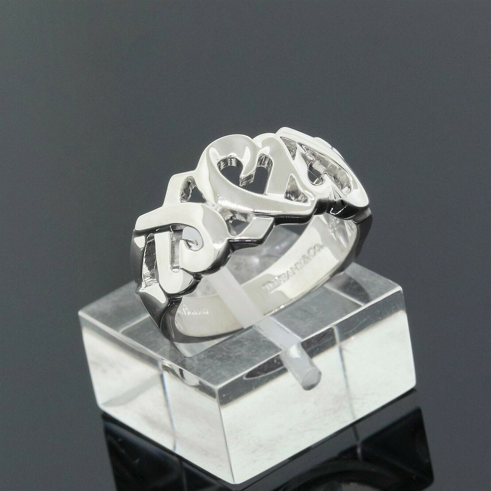Tiffany & Co. Paloma Picasso 3 Loving Heart Ring Size 8 Sterling Silver 925 | eBay