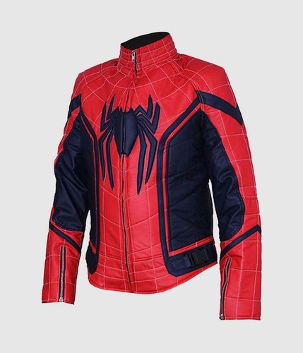 NWT Custom Stitched Authentic Sheepskin Leather Jacket Spiderman Design ...