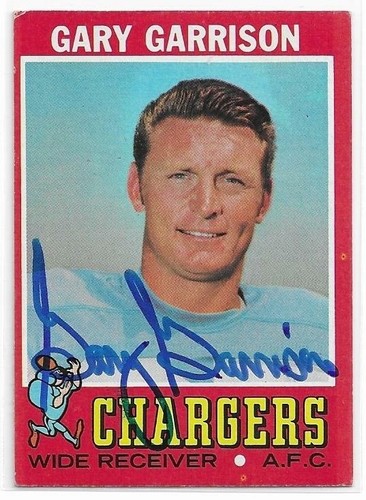 GARY GARRISON Autographed Signed 1971 Topps card 172 San Diego Chargers ...