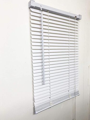 White PVC Blind Wood Effect Window Venetian Blinds Trimable Easy Fit ...
