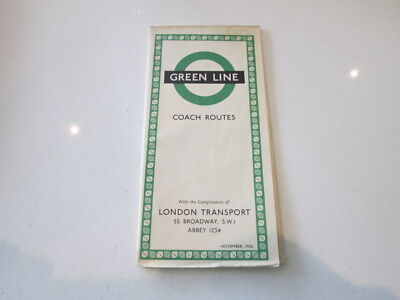 London Transport Green Line Coach Routes Map November 1952 11/52 | eBay UK