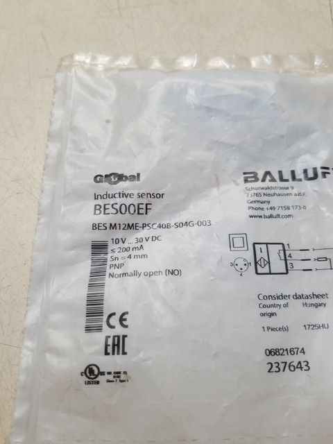 Balluff BES00EF Inductive Proximity Sensor 237643 10-30 V DC for sale ...