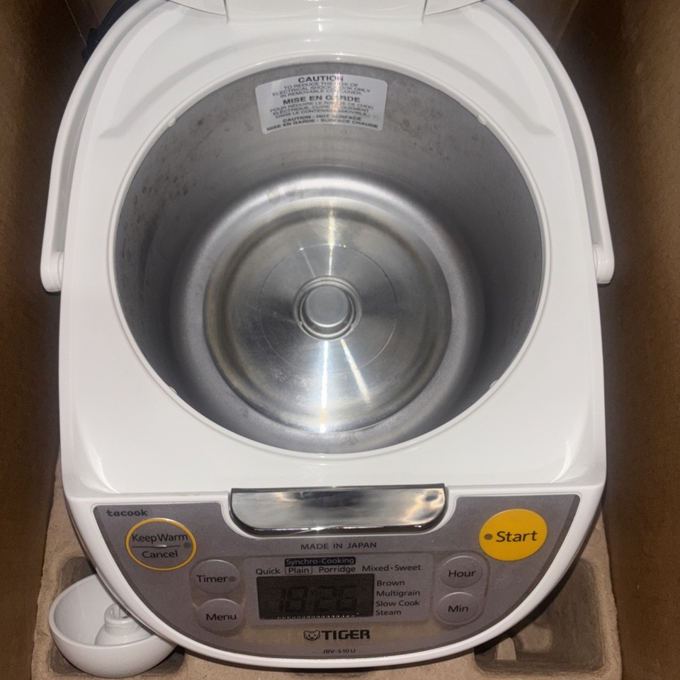 TIGER 5.5-Cup Micom Rice Cooker and Warmer with Food Steamer Basket 785830036763| eBay