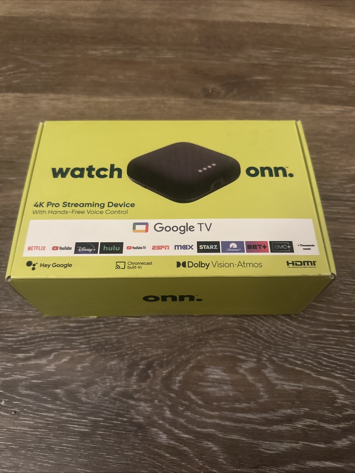 Watch onn Google TV 4K Pro Streaming Device w/ Hands Free Voice