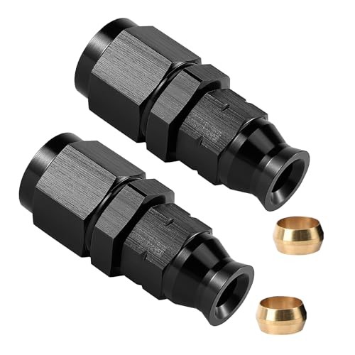 6AN Female Flare to 1/4" Compression Hardline Fitting Aluminum 6AN to 1 ...