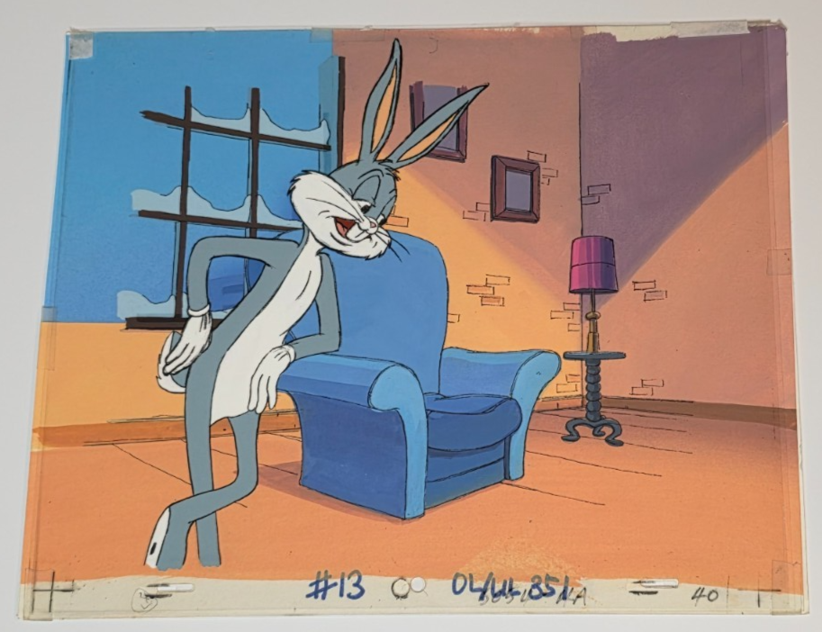 1970s BUGS BUNNY PRODUCTION ANIMATION CEL ON HAND PAINTED PRODUCTION ...