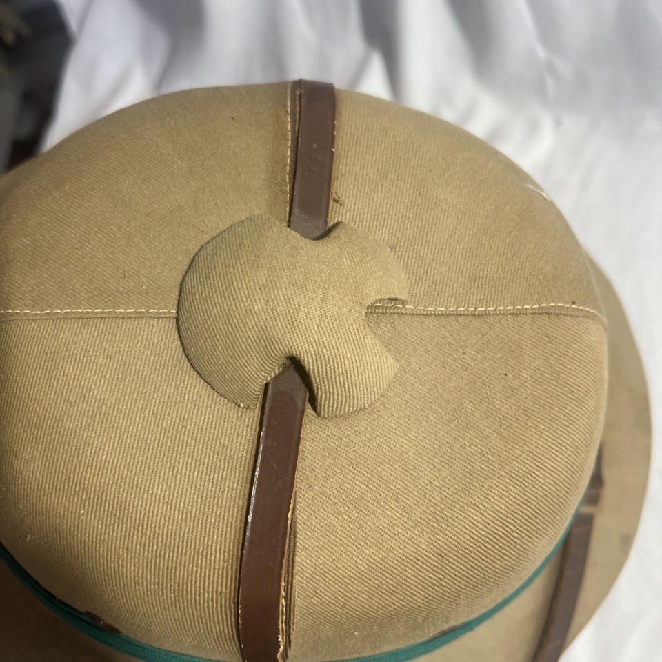 VTG British Khaki Robert Lighton Safari Hat Size 7 1/2 Pith Helmet Sola ...