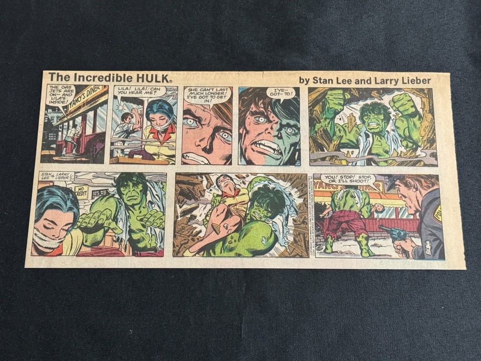 #03c THE INCREDIBLE HULK Lot of 5 Sunday Third Page Comic Strips 1979 ...
