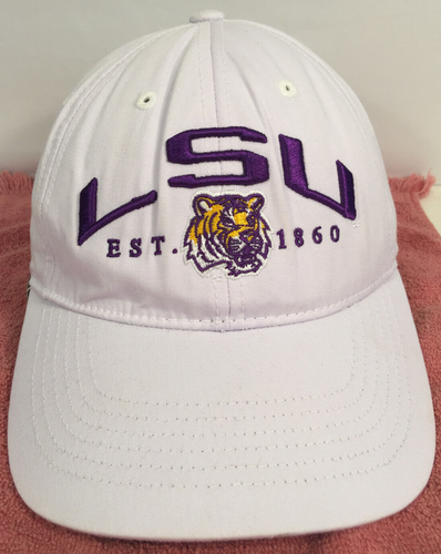LSU Tigers Est. 1860 White Adjustable Snapback Casual Golf Cap Hat | eBay