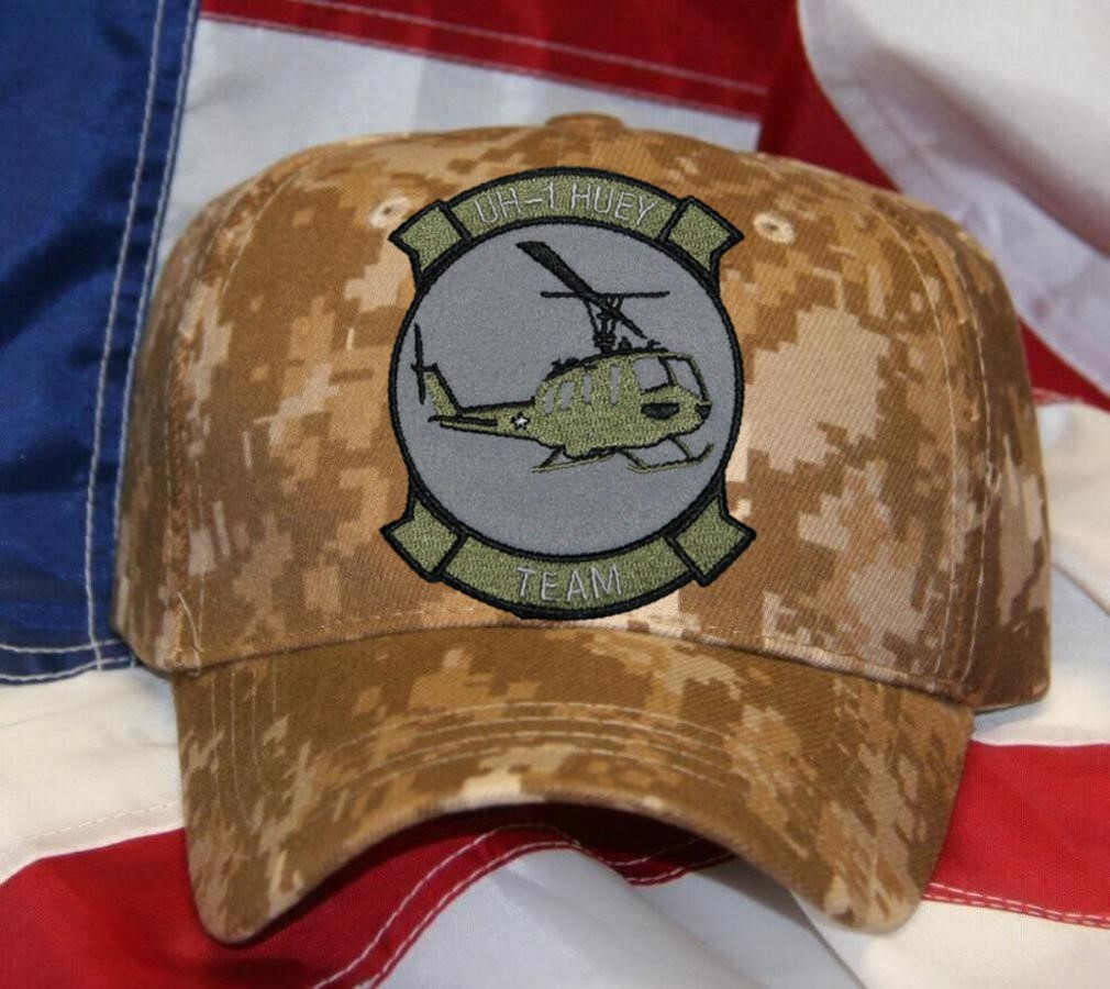 UH-1 HUEY HAT PATCH CAP US ARMY MARINE NAVY AIR FORCE HELICOPTER AFB ...