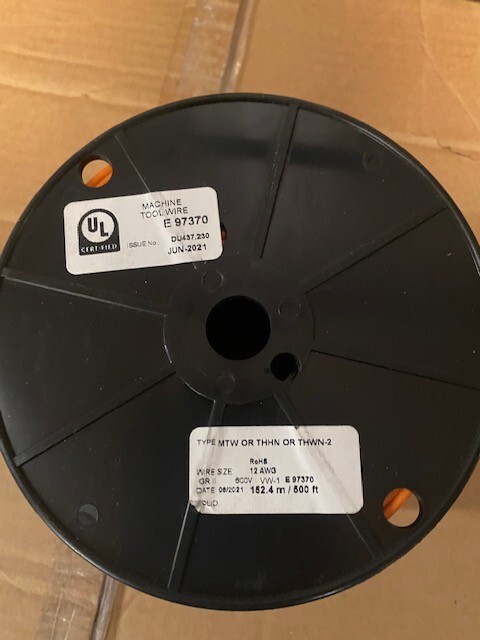 Machine Tool Wire, 12 Awg, 500 Ft, Orange, 600V, VW-1, MTW or THHN or ...