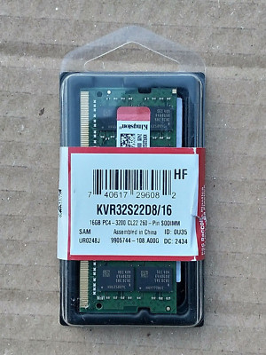 kingston KVR32S22D8/16 16GB PC4-3200 CL22 260 - Pin Sodimm | eBay