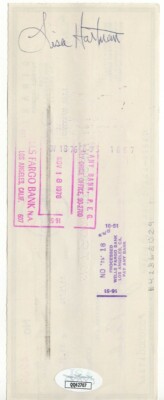 Lisa Hartman Signed Autographed Bank Check Actress Singer JSA QQ62707 ...