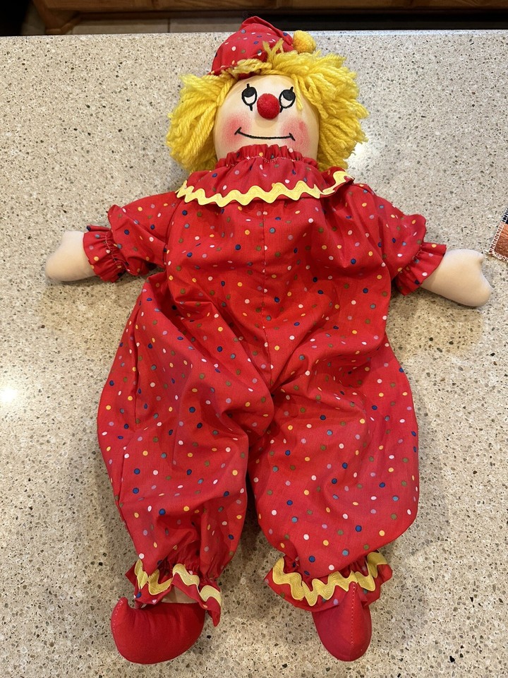 RAG DOLL CLOWN CLOTH DOLL 24” VERY GOOD CONDITION- Unbranded | eBay