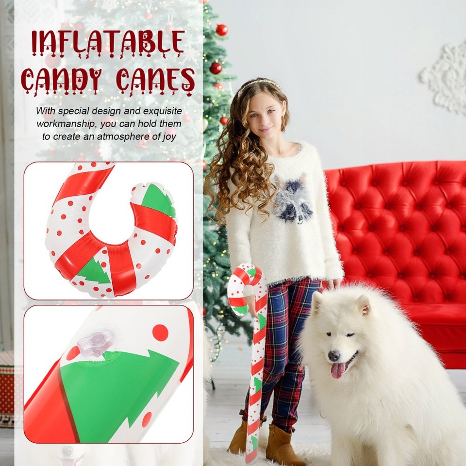 4Pcs Xmas Candy Canes Balloons Adorable Christmas Candy Balloons Sticks ...