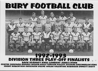 BURY FOOTBALL TEAM PHOTO>1992-93 SEASON | eBay UK