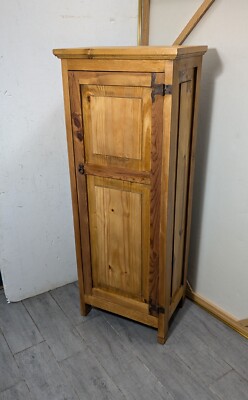 Vintage Rustic Farmhouse Country Pine Wood Storage Cabinet Cupboard ...