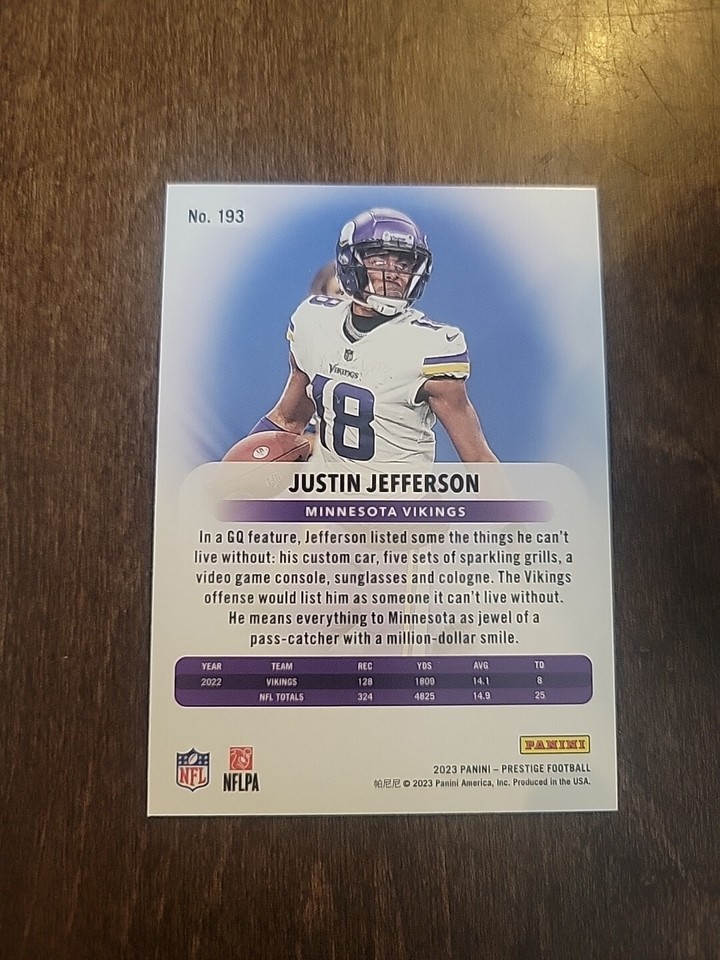 2023 Panini Prestige Football Xtra Points Diamond #193 - Justin Jefferson | eBay