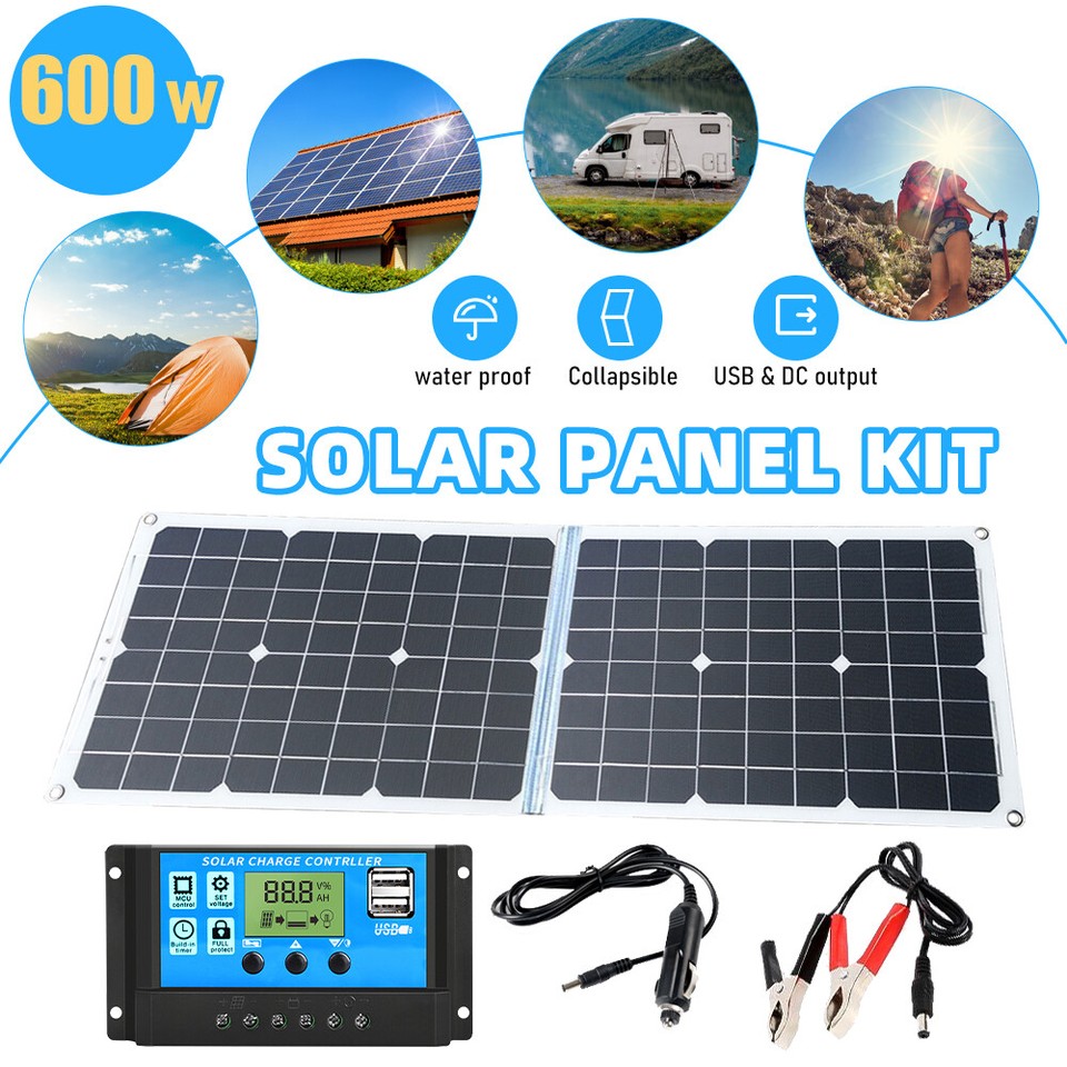 16000W Solar Power Generator Complete 600W Solar Panel Kit 100A Home ...
