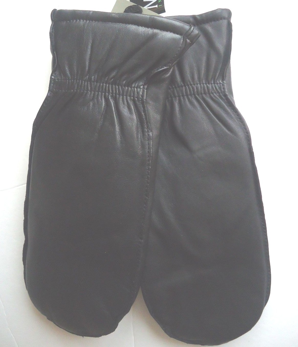 Genuine Leather Mittens With Finger Slots, Black | eBay