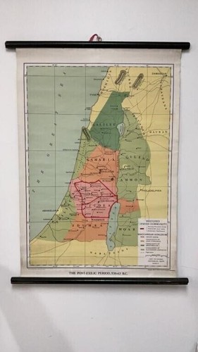 Vintage Scrolled Map showing the Post Exilic Period of Israel 1912? | eBay
